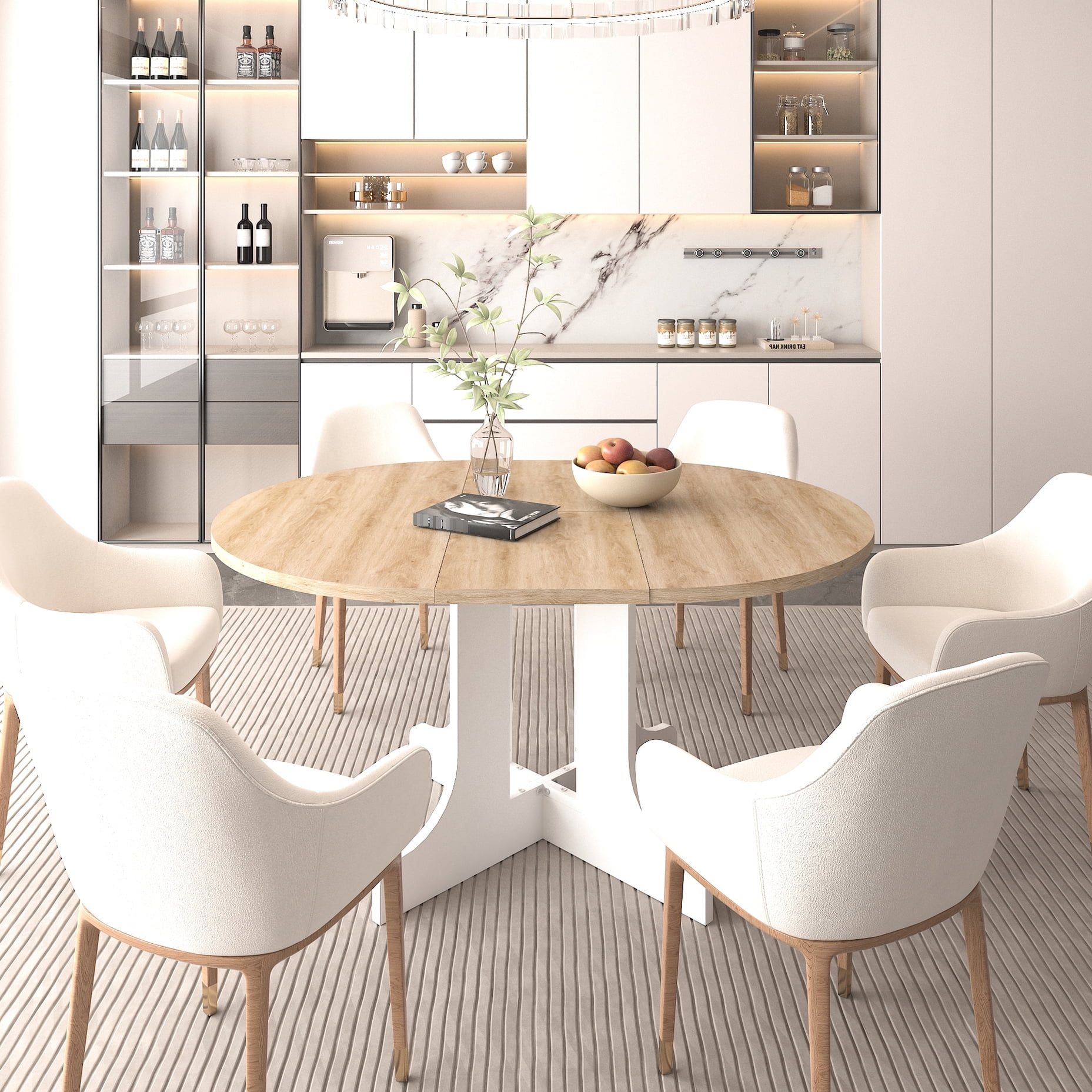 Oval Dining Table with Leaf / Family Meals / Stable Structure - Walmart.com