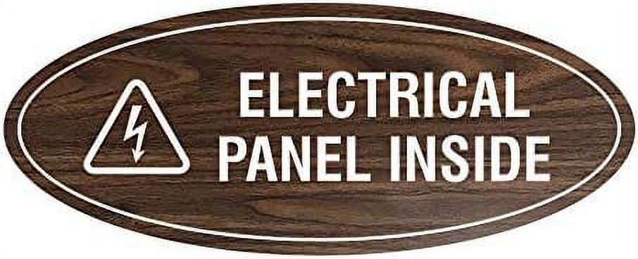 Oval Electrical Panel Inside Sign (Walnut) - Small - Walmart.com