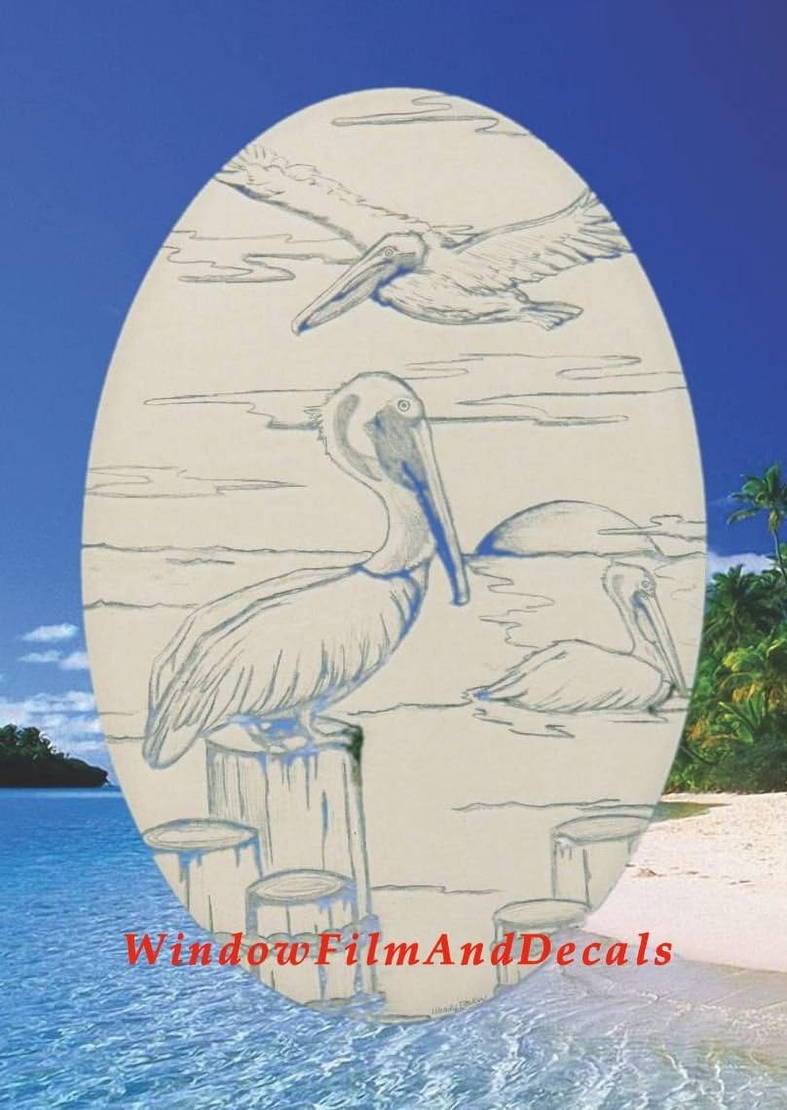 Oval Etched Window Decal Vinyl Glass Cling - 8" x 12" - White with ...