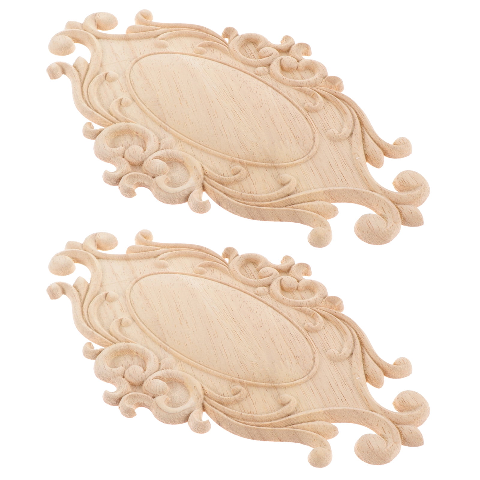 Oval Flower Applique Furniture Decal Carved Onlay Appliques Door ...