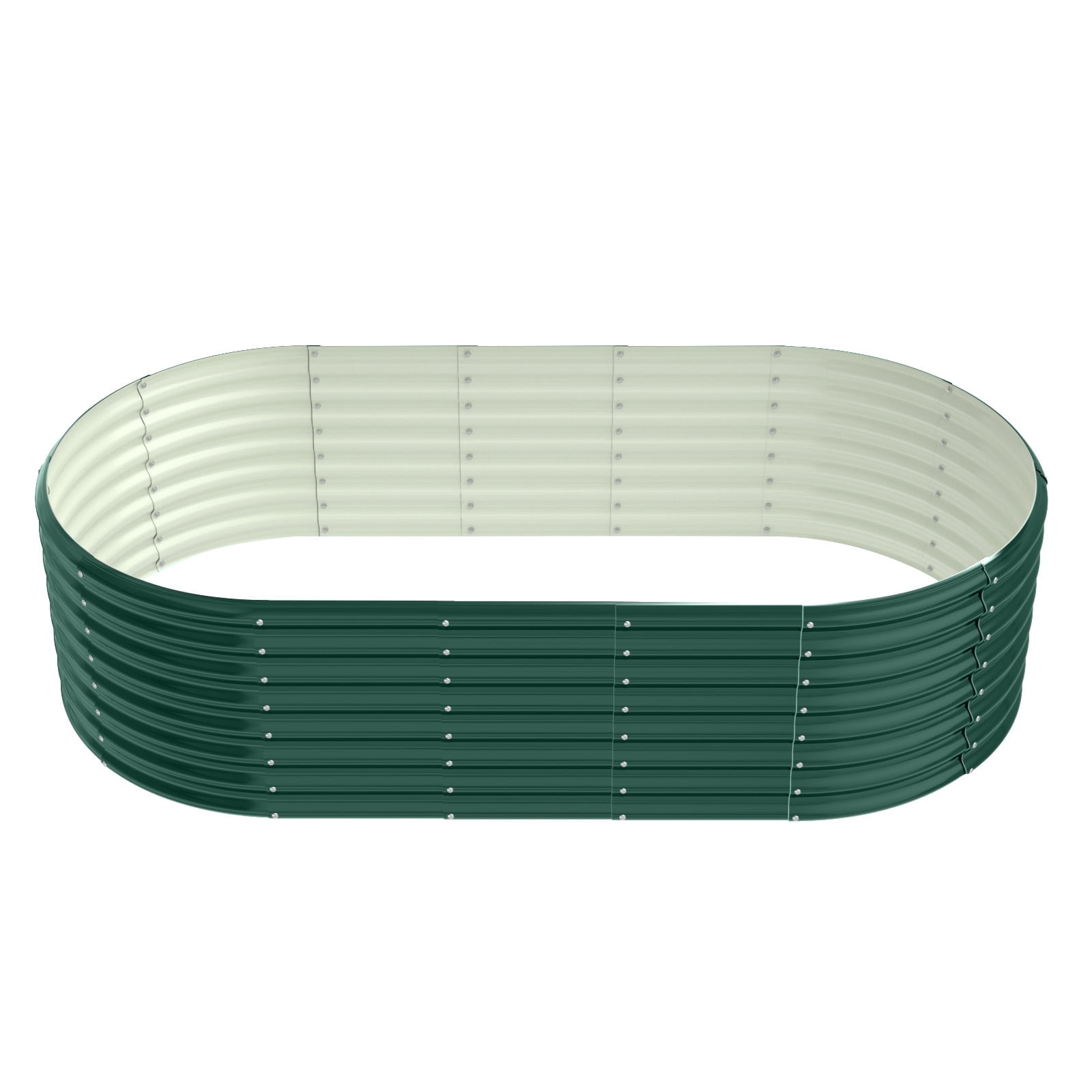 Oval Galvanized Steel Raised Garden Bed 8ft x 4ft x 2ft, Large Metal ...
