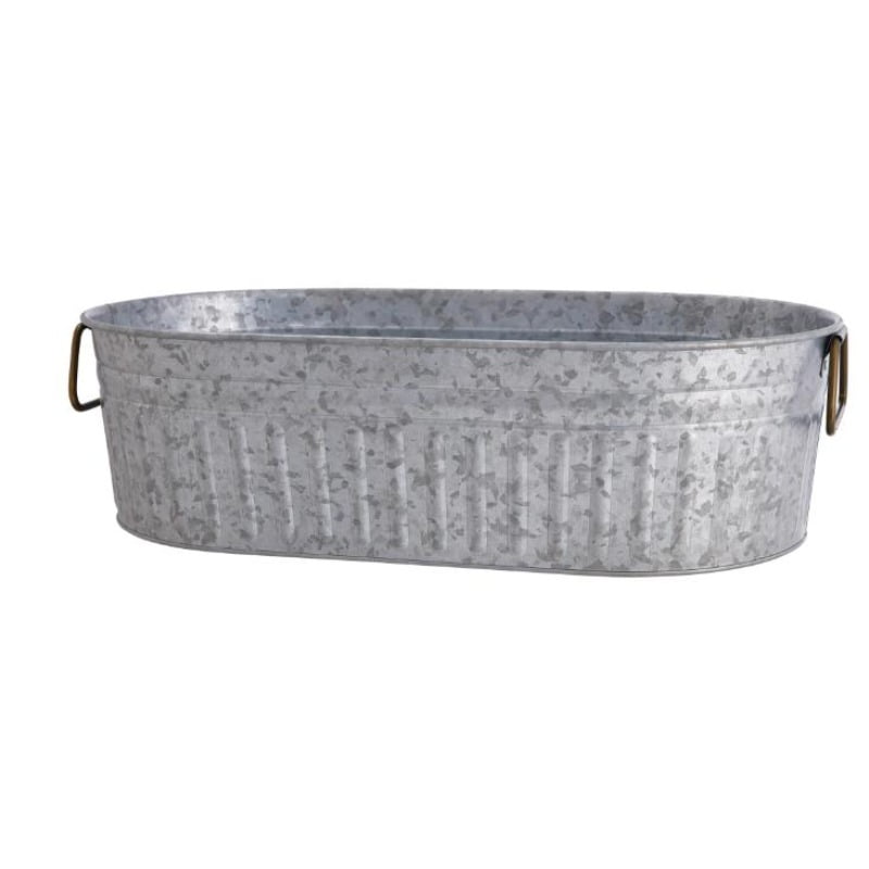 Oval Galvanized Tub BH28-056-099-21, 20.27" L x 11.22" W x 5.7" H Steel ...