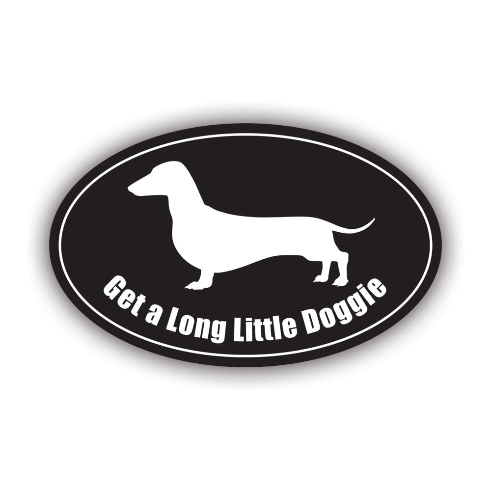 Oval Get A Long Little Doggie Sticker Decal - Self Adhesive Vinyl ...