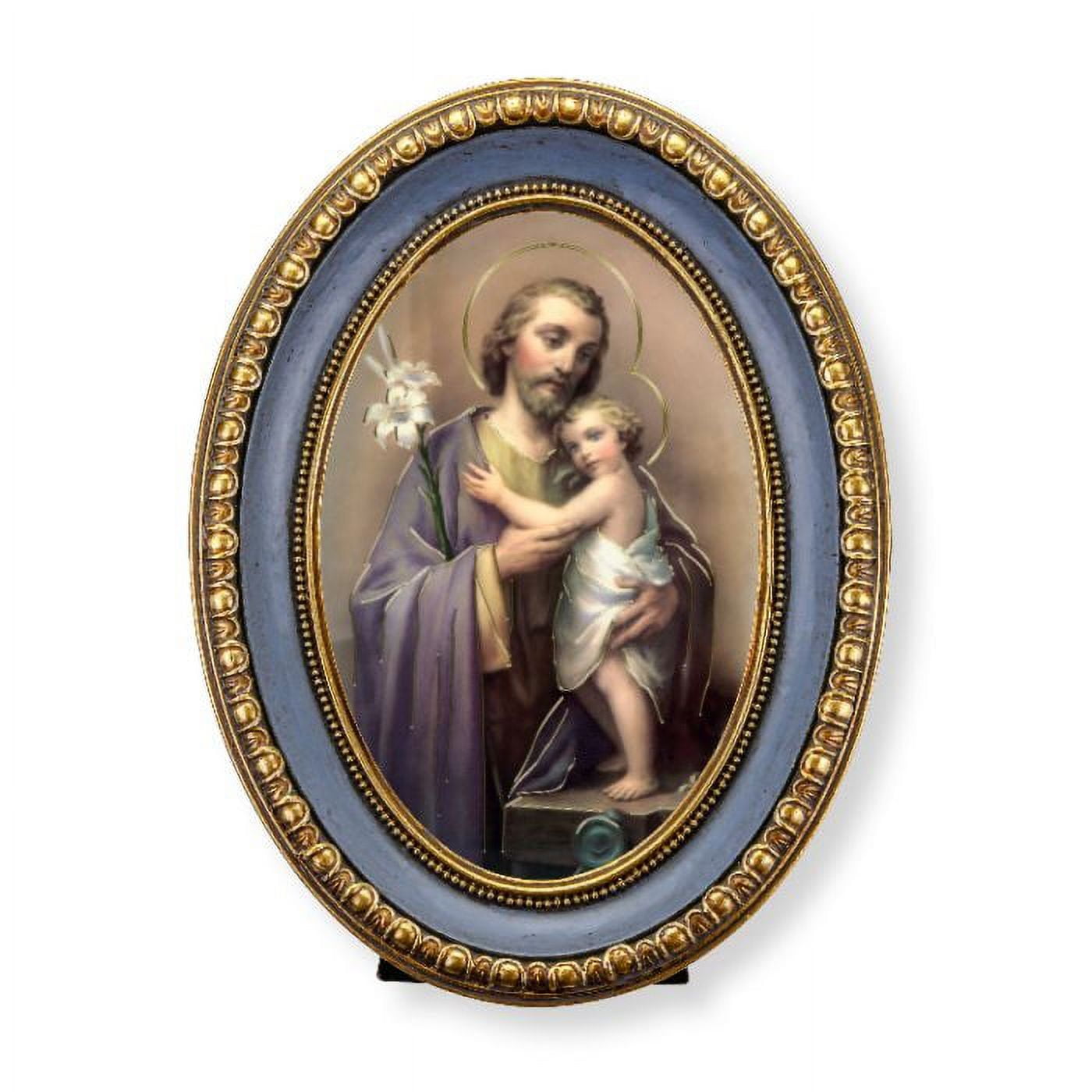 Oval Gold-Leaf Frame with a Saint Joseph Print - Walmart.com