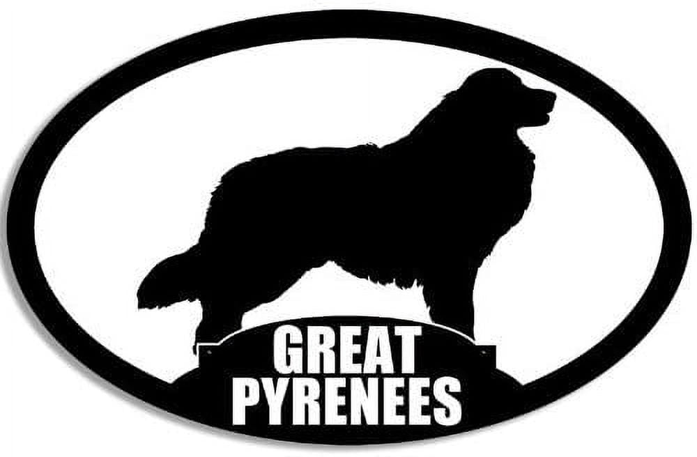 Oval Great Pyrenees Silhouette 3M Reflective sticker| Dog Breed Decal ...