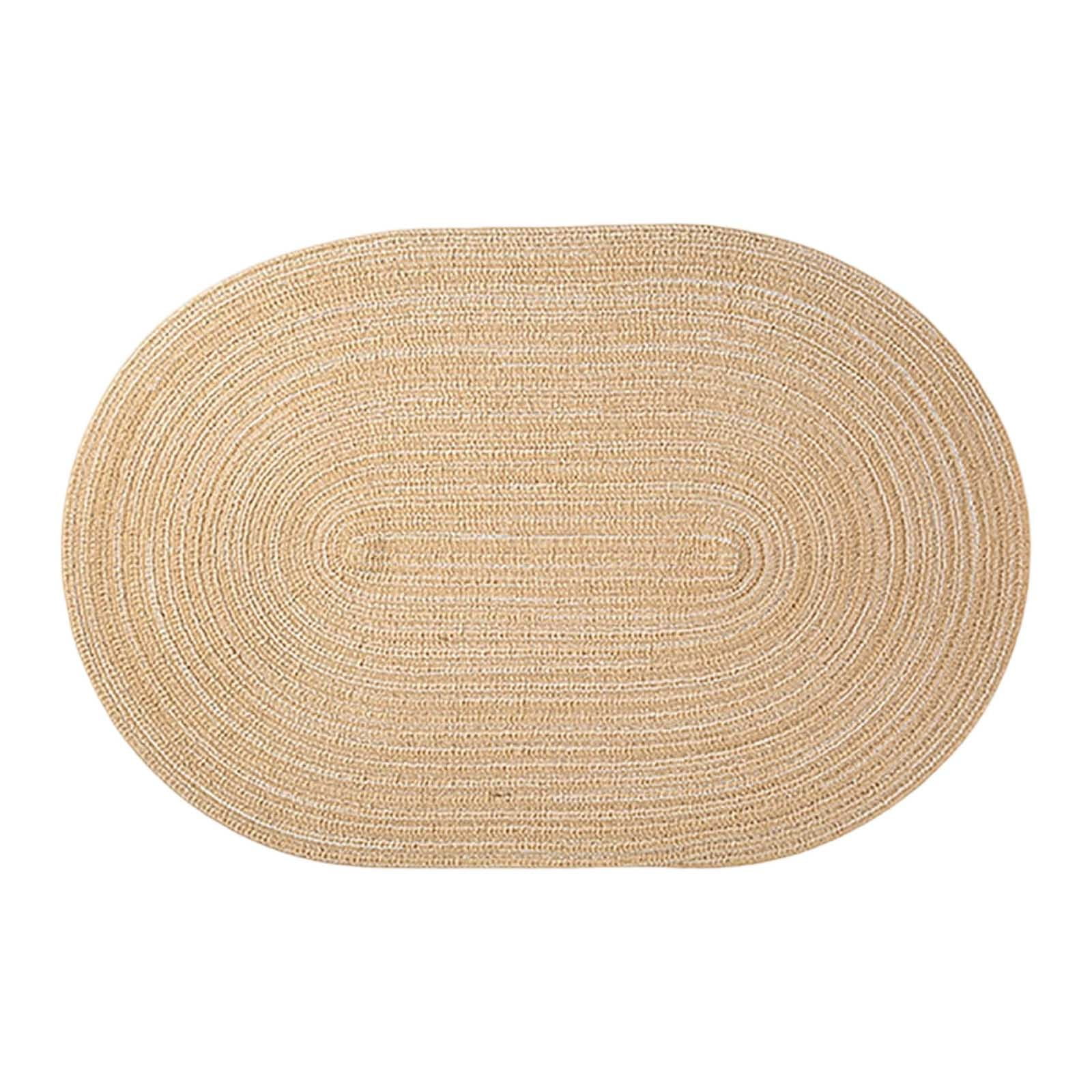 Oval Hand Woven Placemats Set Heat Non Dining Table Mats for Kitchen ...
