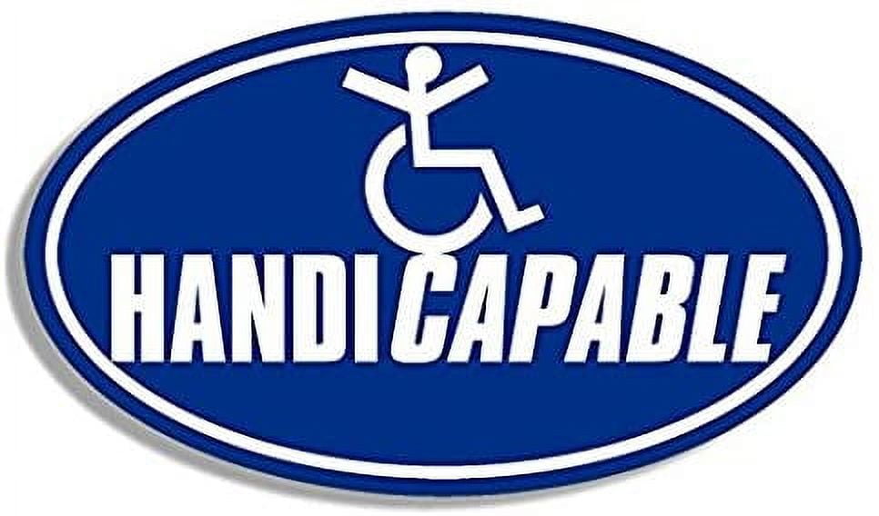 Oval HandiCAPABLE Sticker (handicapped handicap wheelchair able logo ...