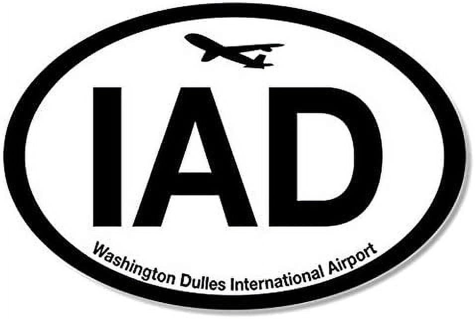 Oval IAD Washington Dulles Airport Code Sticker (jet fly air hub pilot ...