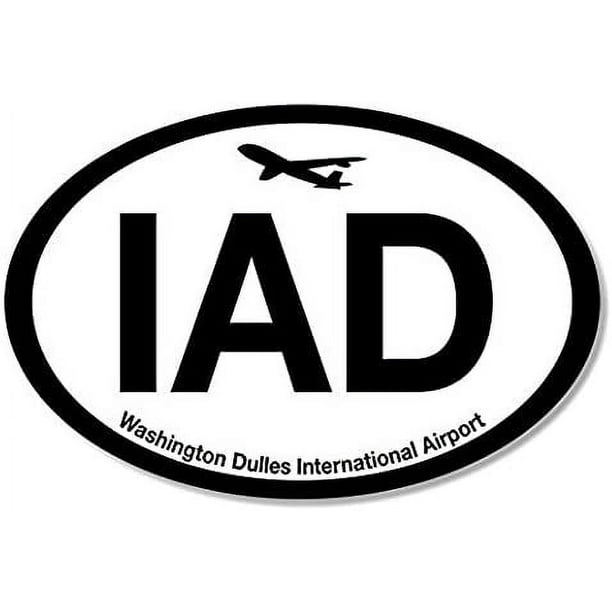 Oval IAD Washington Dulles Airport Code Sticker (jet fly air hub pilot ...