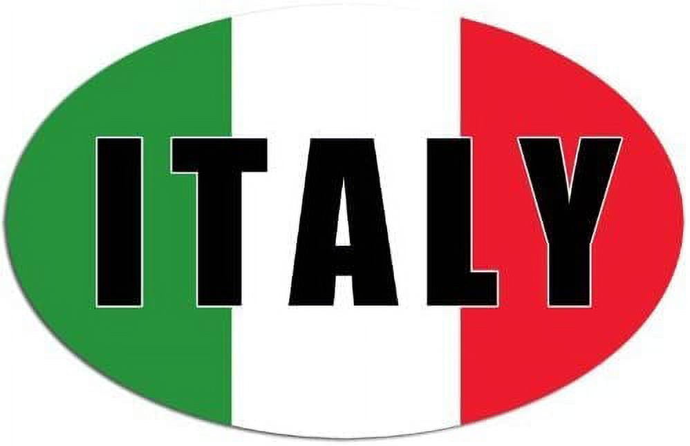 Oval ITALY over Italian Flag 3M Reflective sticker| car decal - Walmart.com