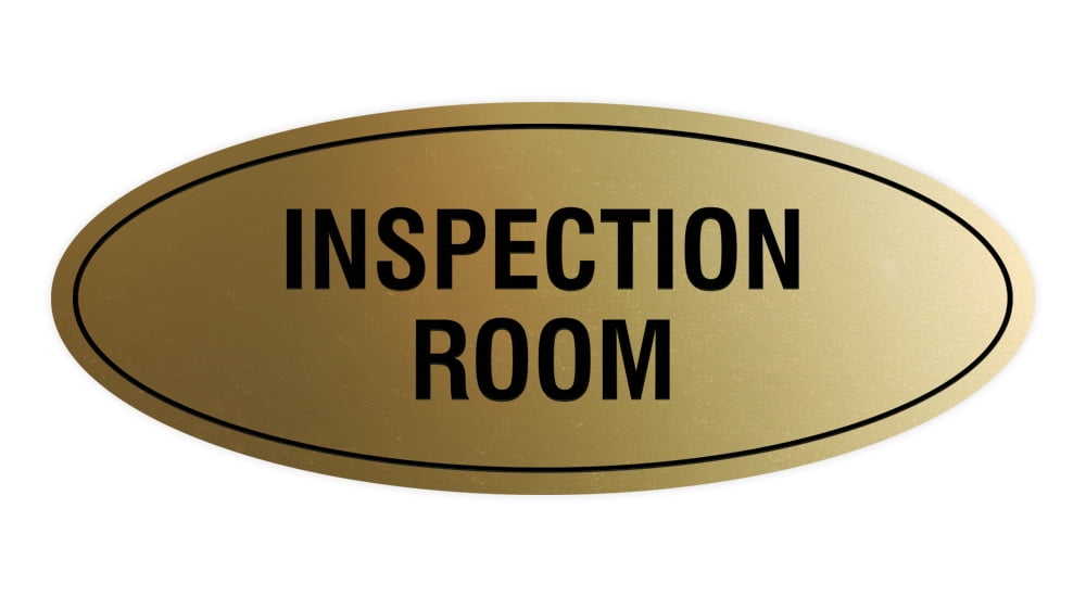 Oval Inspection Room Sign (Brushed Gold) - Small 2x5" - Walmart.com