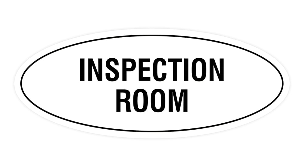 Oval Inspection Room Sign (White) - Small 2x5" - Walmart.com