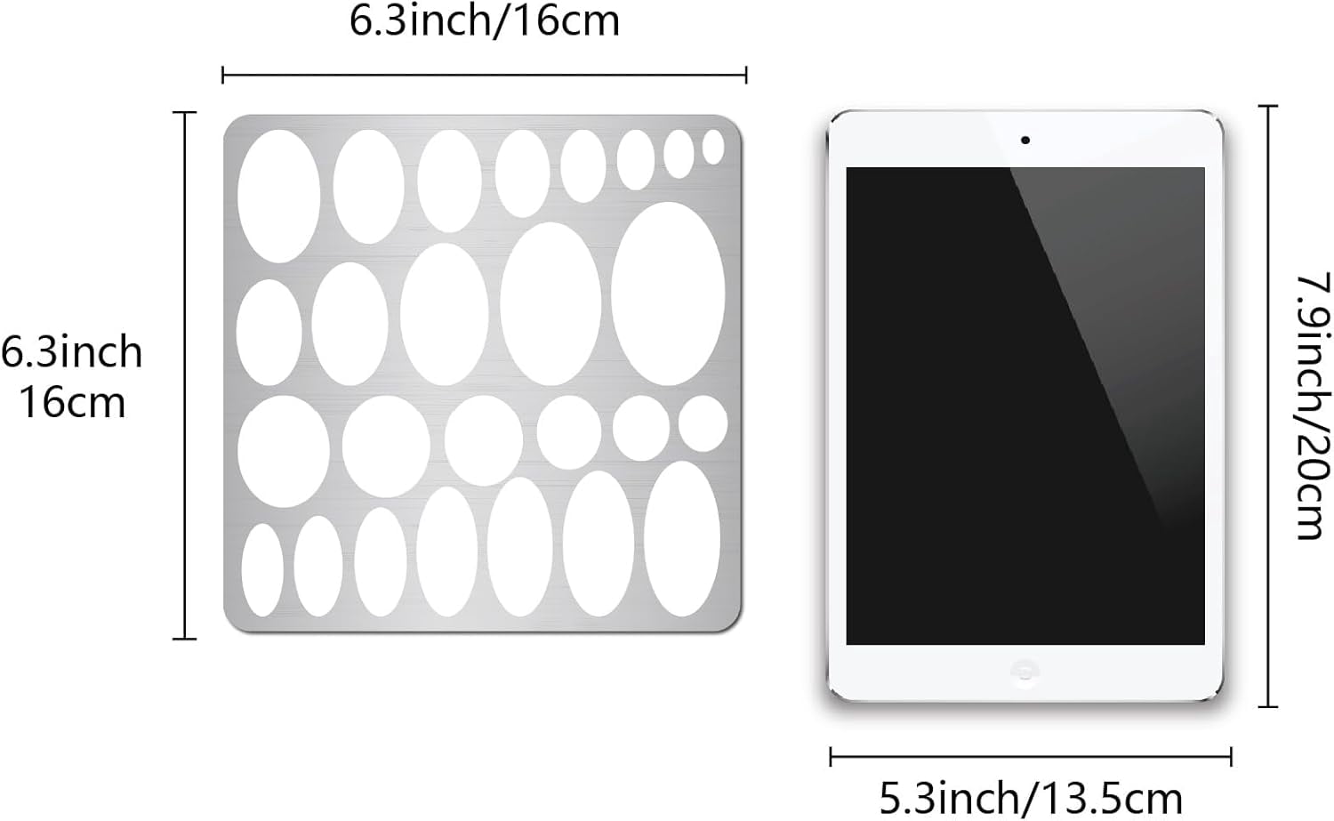 Oval Metal Stencil Drawing Template 6.3 x 6.3in Ellipse Geometric ...