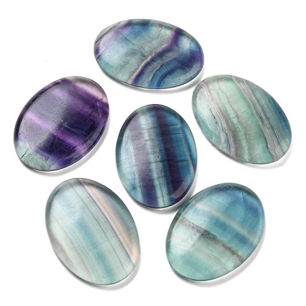 Oval Natural Fluorite Worry Stone Anxiety Healing Thumb Stone 35x25x5.5 ...