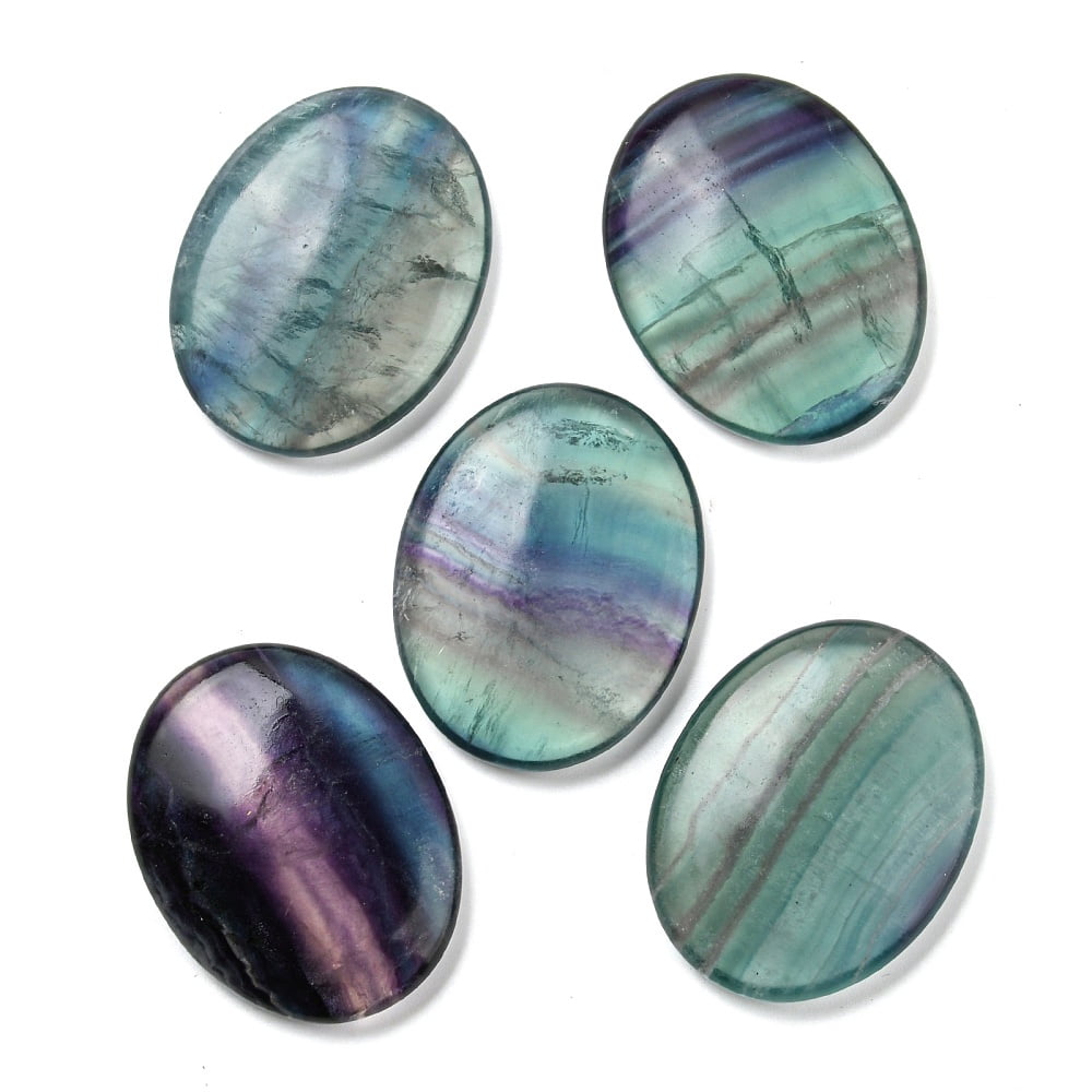 Oval Natural Fluorite Worry Stone Anxiety Healing Thumb Stone 45x35x8~8 ...