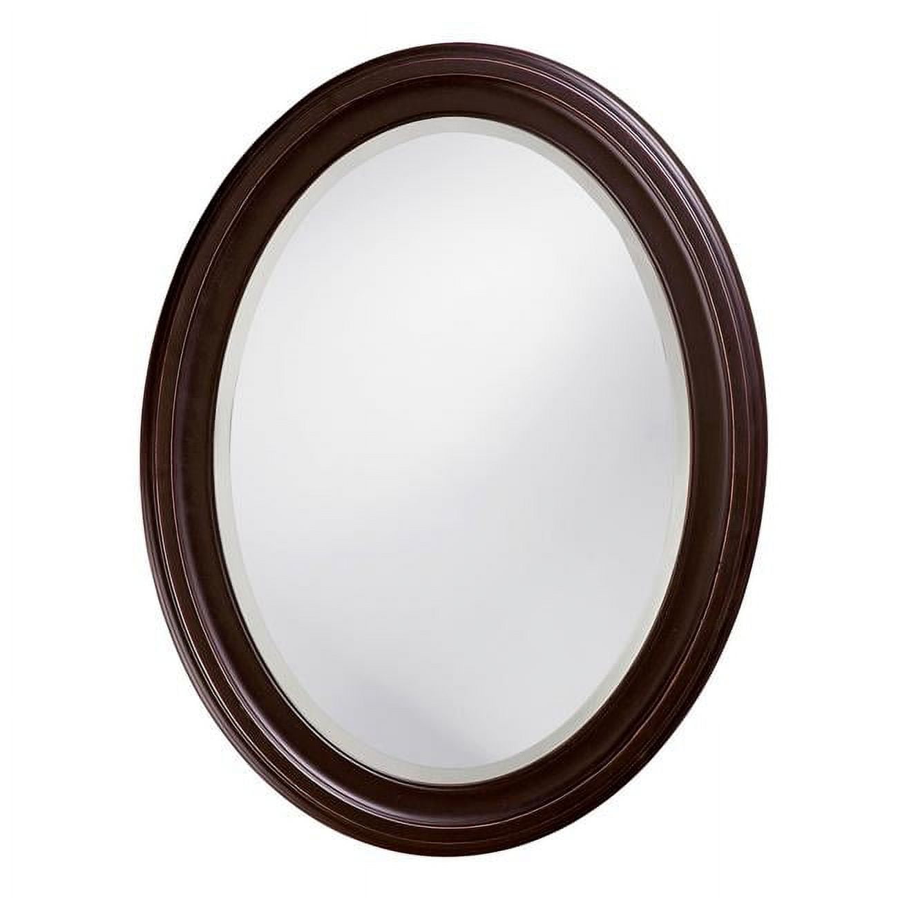 Oval Oil Rubbed Bronze Mirror with Wooden Grooves Frame - Walmart.com