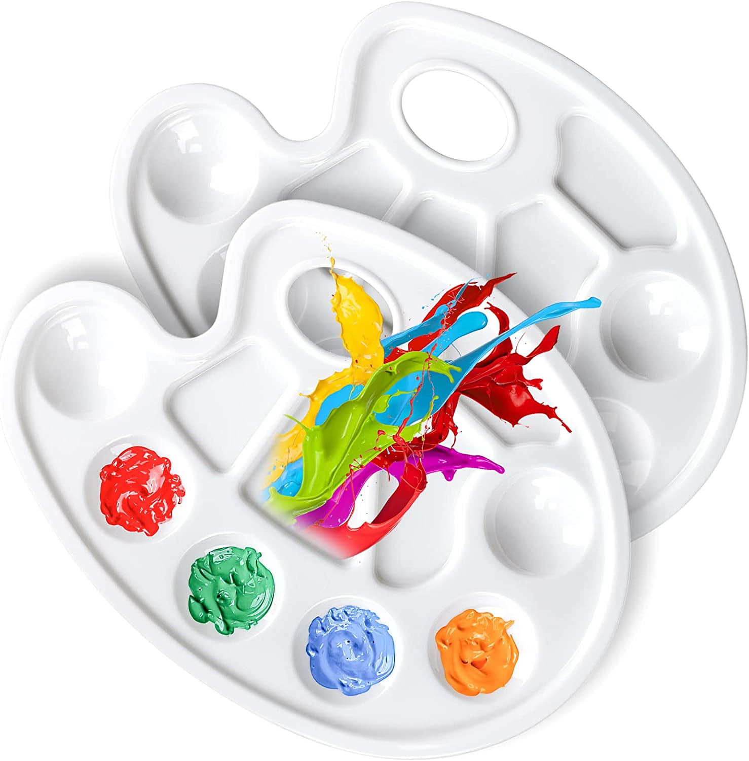 Oval Paint Palette Tray, Plastic Paint Tray Palette, Painting Palette ...