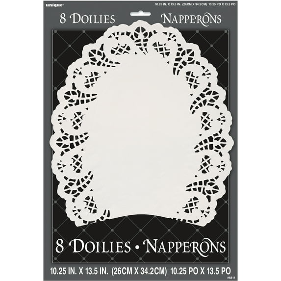 Oval Paper Doilies, 13.5 x 10.25 in, White, 8ct - Walmart.com