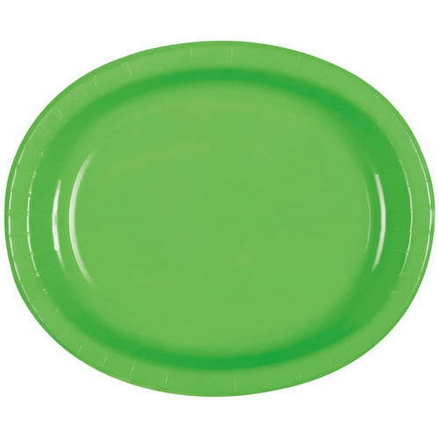Oval Paper Plates, 12 in, Lime Green, 8ct - Walmart.com