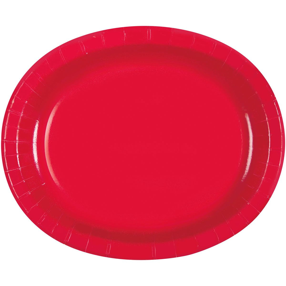 Oval Paper Plates, 12 in, Red, 8ct - Walmart.com
