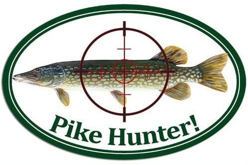 Oval Pike Hunter Fishing 3M Reflective sticker| Fish Fishing Decal ...
