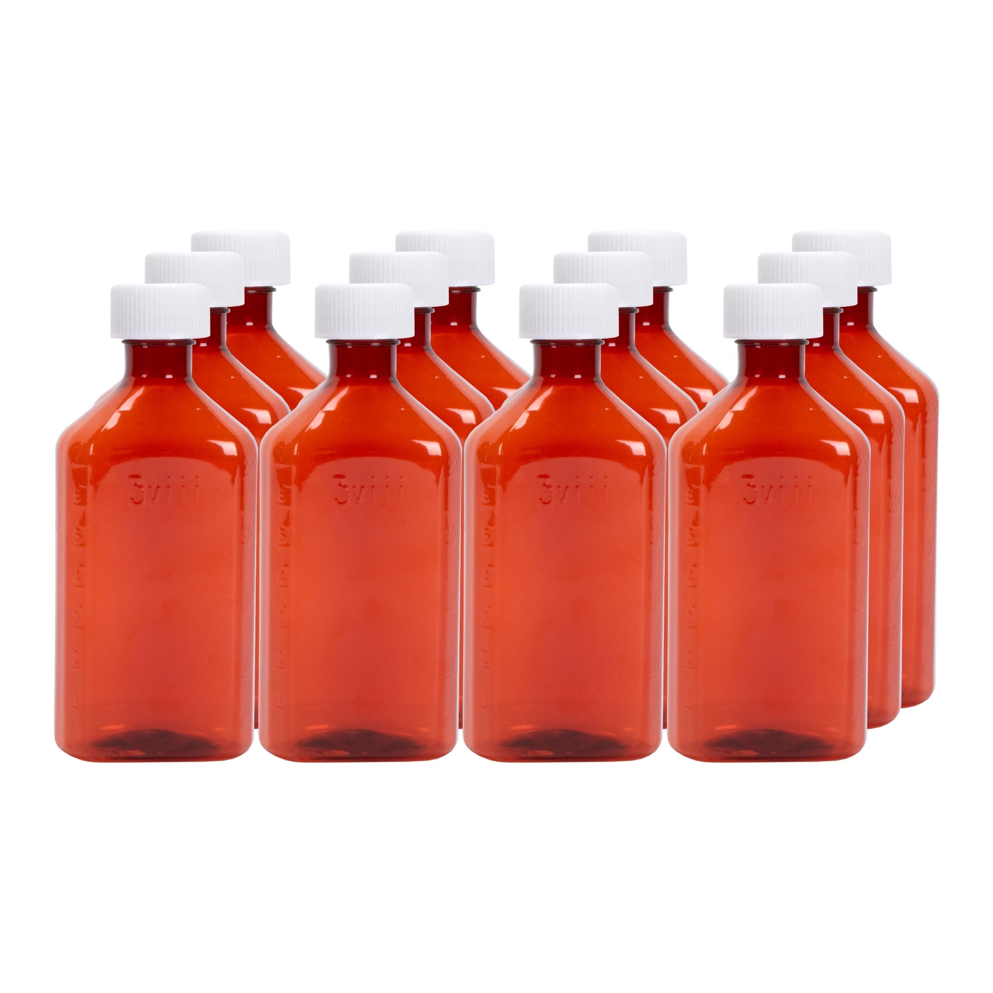 Oval Plastic Bottles - 8 oz - Amber - Child Resistant Caps - 12 pcs ...