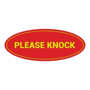 Square Please Knock Sign (Black / Silver) - Small - Walmart.com