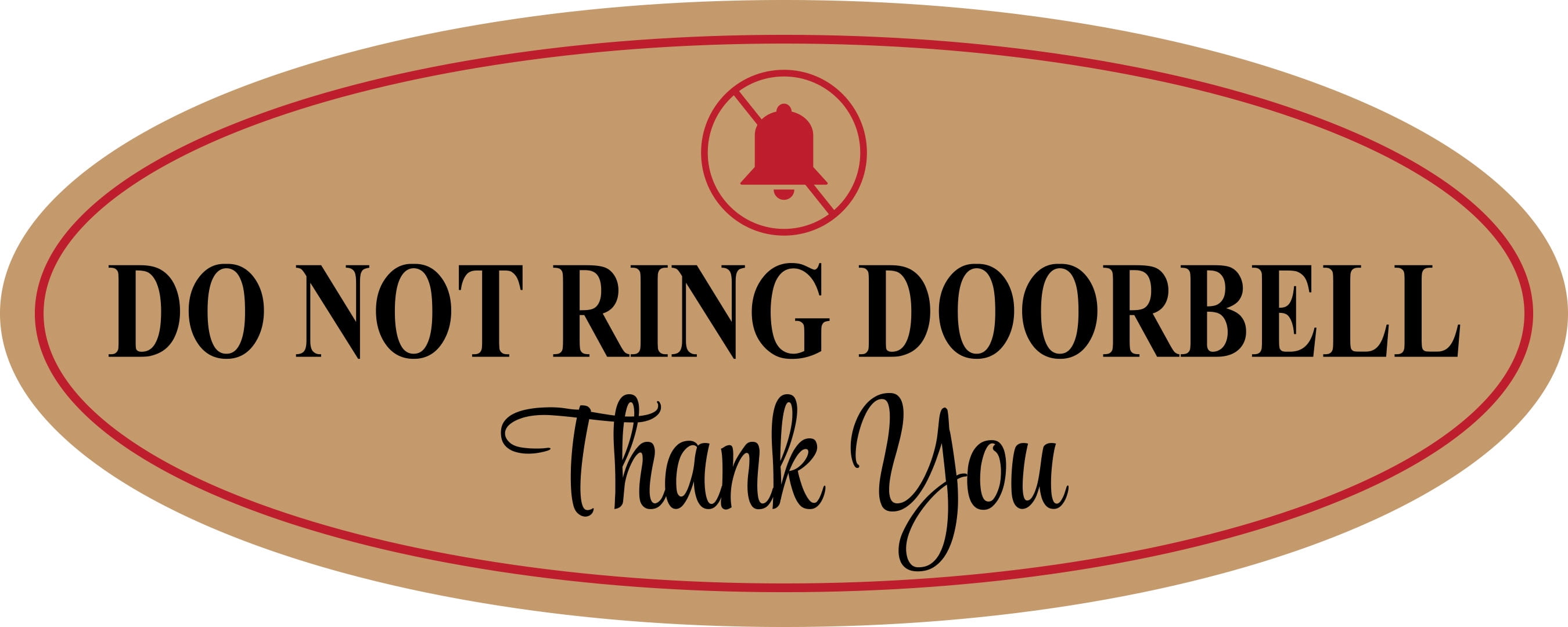 Oval Plus Do Not Ring Doorbell Thank You Wall or Door Sign | Home ...