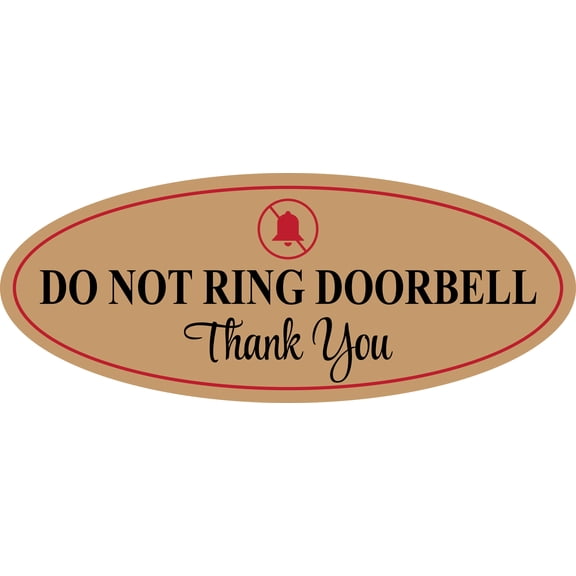 Designer Do Not Ring Doorbell Sign(Black Gold) - Large - Walmart.com