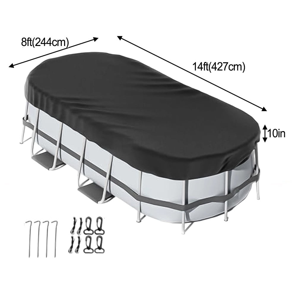 Oval Pool Cover with Accessories For Above Ground Pool Weather ...