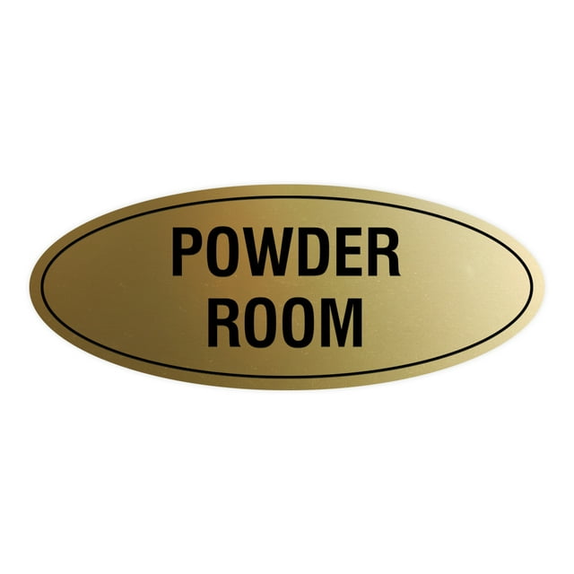 Oval Powder Room Sign (Brushed Gold) - Small 2x5" - Walmart.com
