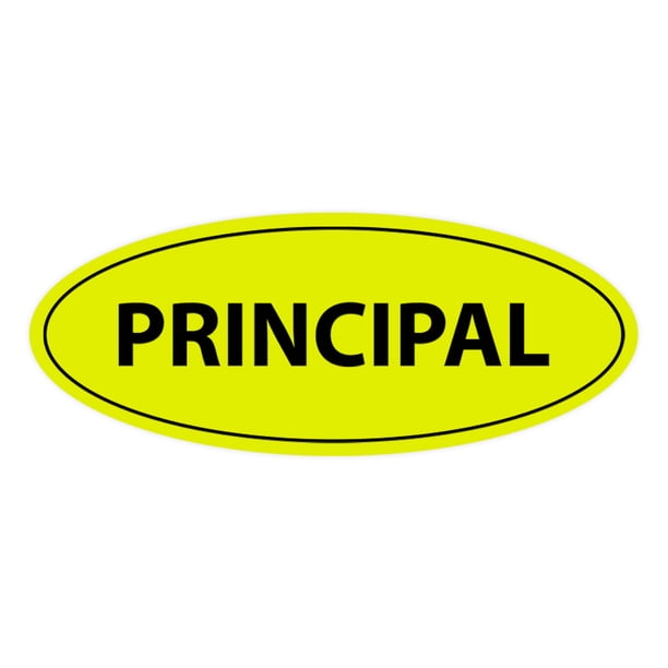 Oval Principal Sign (Yellow / Black) - Small 2x5" - Walmart Business ...