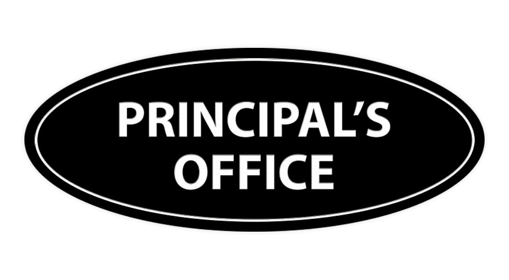 Oval Principal's Office Sign (Black) - Small 2x5" - Walmart.com