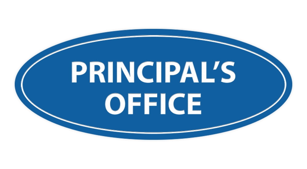 Oval Principal's Office Sign (Blue) - Large 3.6x9" - Walmart.com