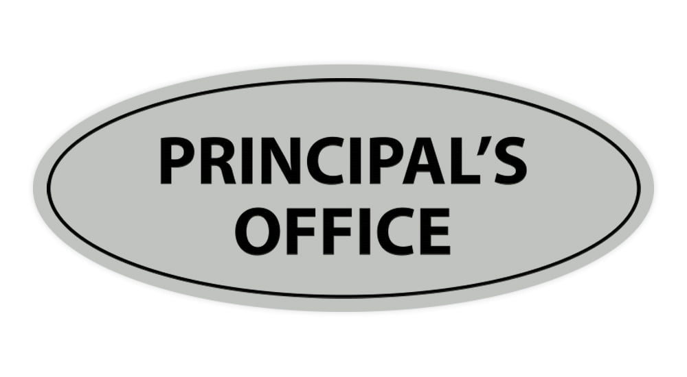 Oval Principal's Office Sign (Lt Gray) - Small 2x5" - Walmart.com