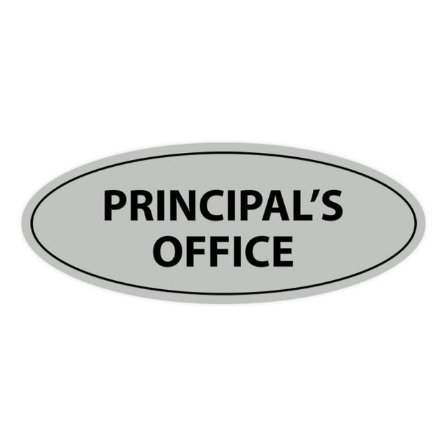 Oval Principal's Office Sign (Lt Gray) - Small 2x5" - Walmart.com