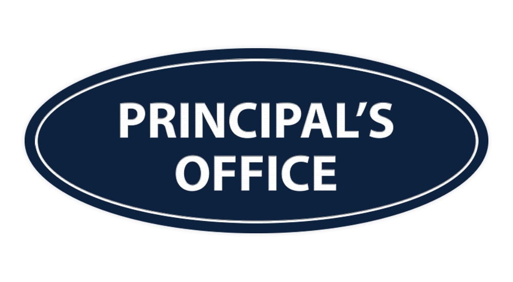 Oval Principal's Office Sign (Navy Blue / White) - Small 2x5" - Walmart.com