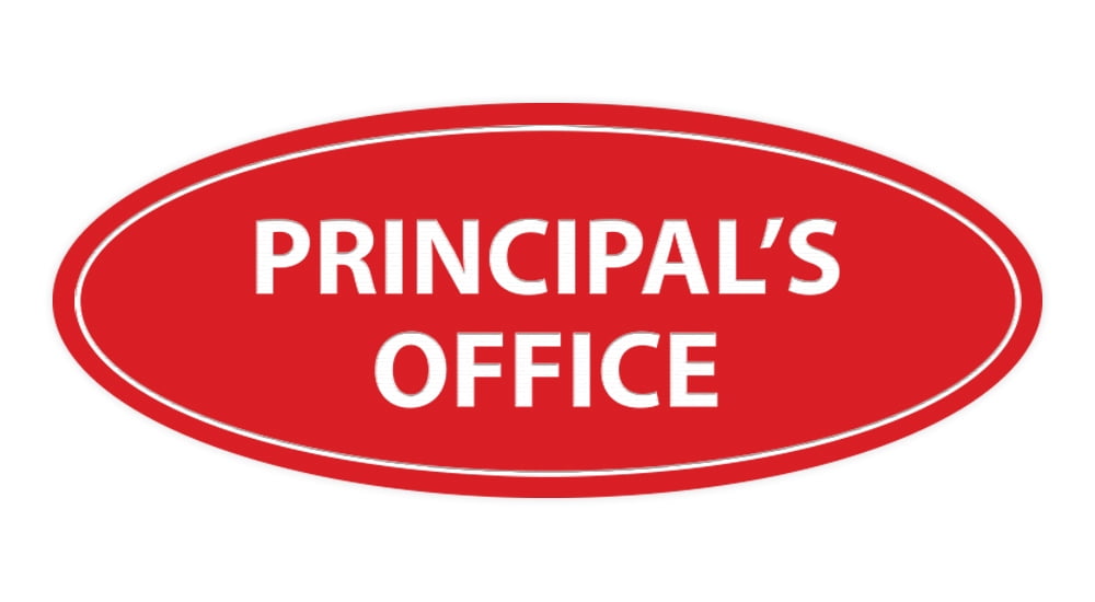 Oval Principal's Office Sign (Red) - Small 2x5" - Walmart.com