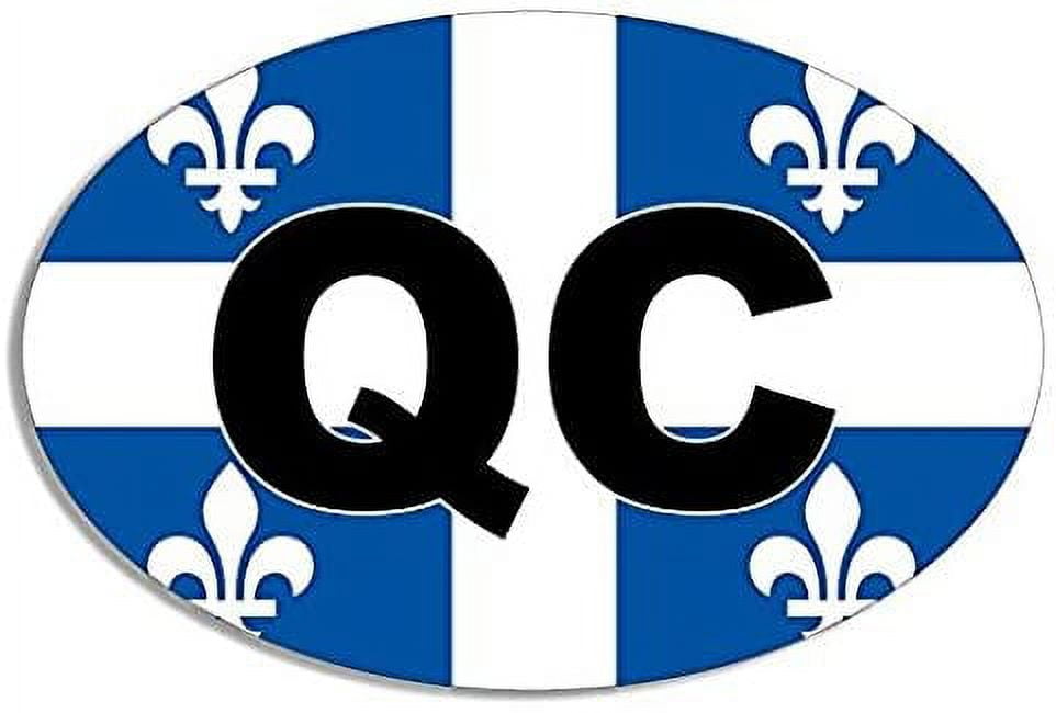 Oval QC Quebec Flag Sticker (canada province decal)- Sticker Graphic ...