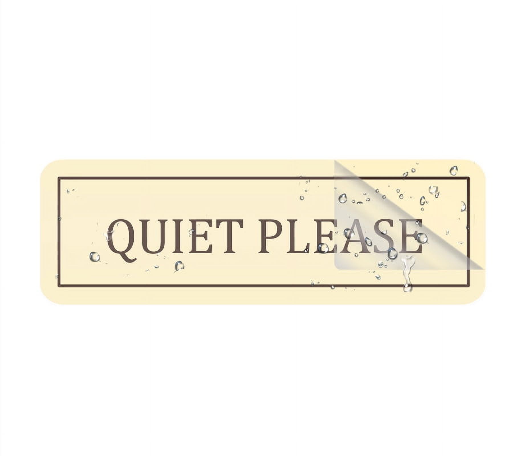 Oval Quiet Please Sign Acrylic Plastic Sign With Symbols Self-Adhesive ...