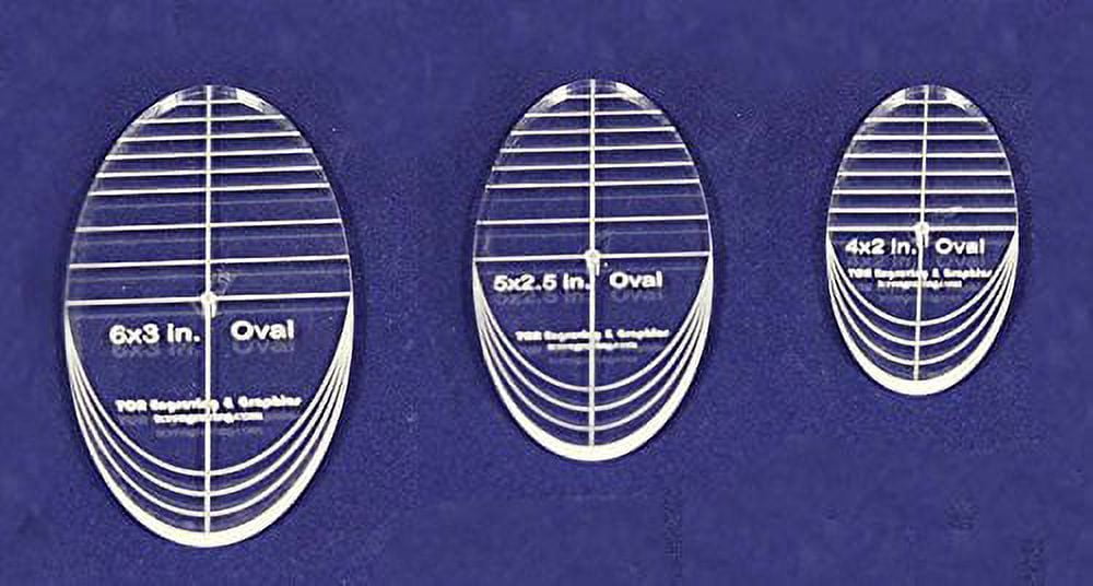 Oval Quilt Templates 3 Piece Set. 4",5",6"- Multi Purpose 1/4 ...