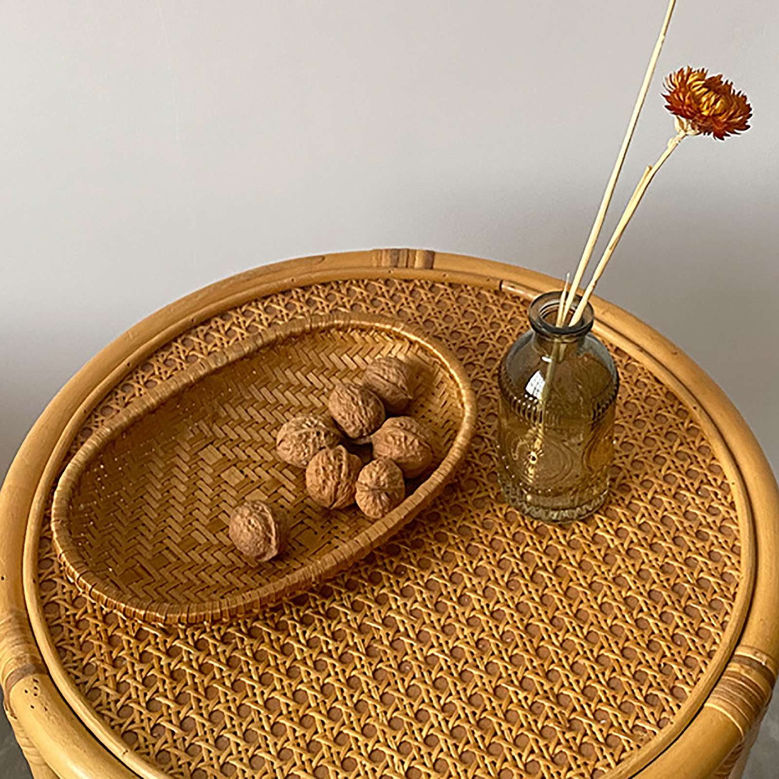 Oval Rattan Bamboo Severing Tray for Fruit,Breakfast, Drinks,Food ...