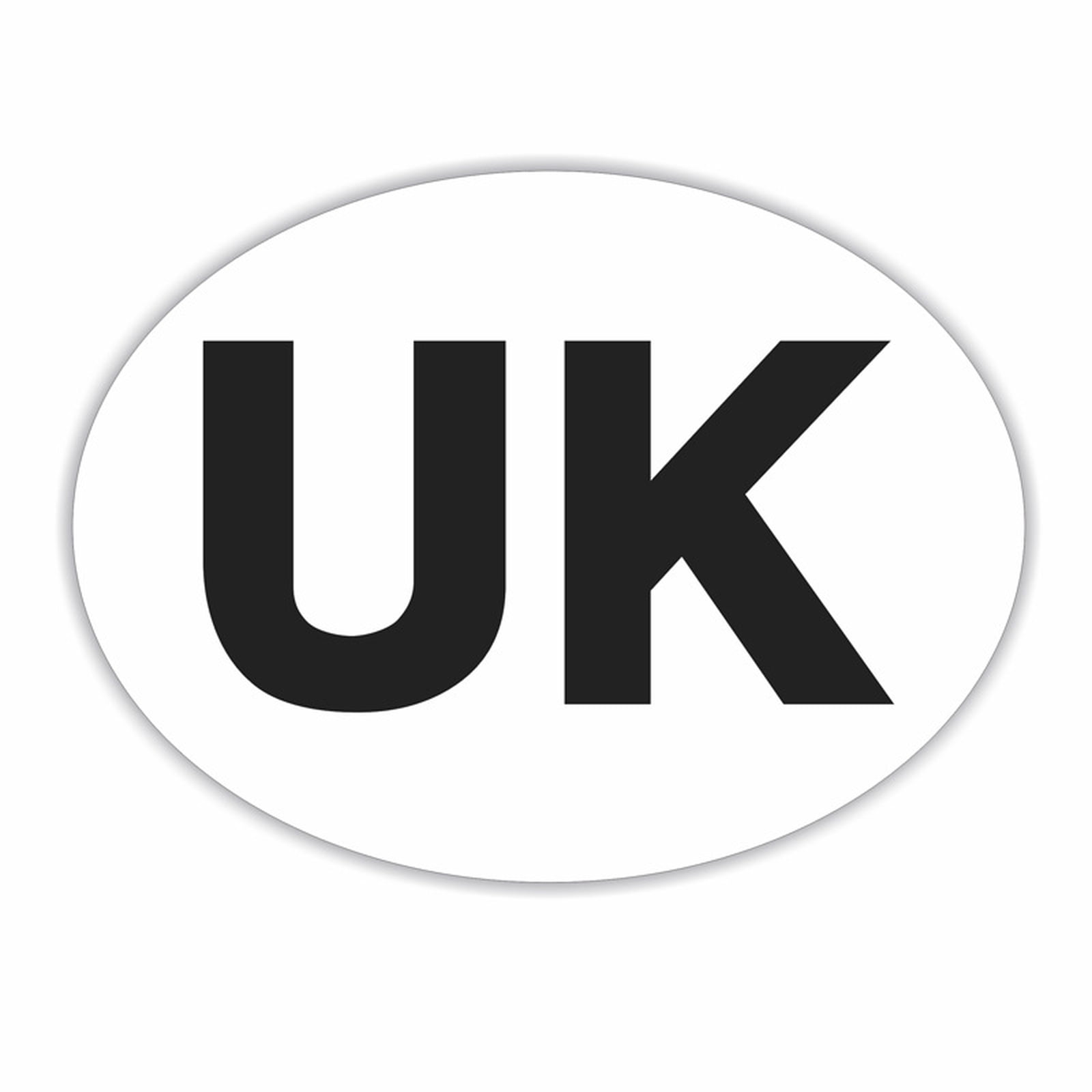 Oval Reflective Car Sticker - Waterproof British Flag Country Code ...