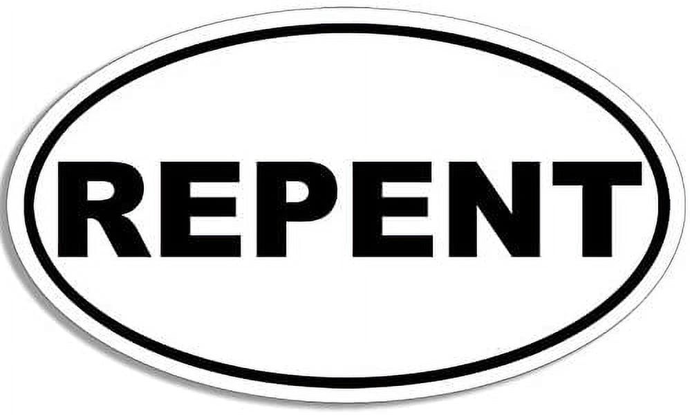 Oval Repent 3M Reflective sticker| Christian Jesus Decal - Walmart.com