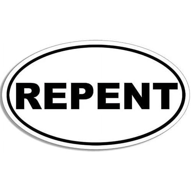Oval Repent 3M Reflective sticker| Christian Jesus Decal - Walmart.com