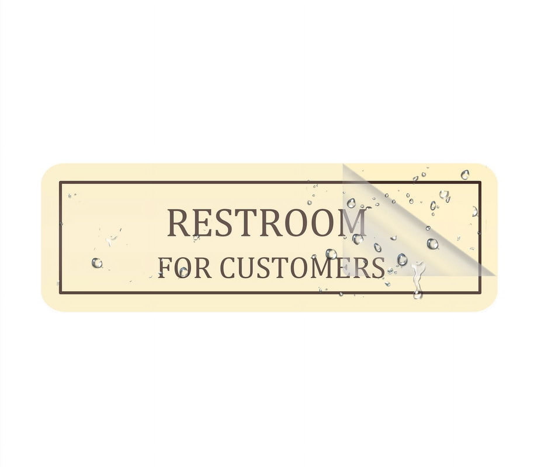 Oval Restroom For Customers Sign Acrylic Plastic Sign -3X10 Inch ...