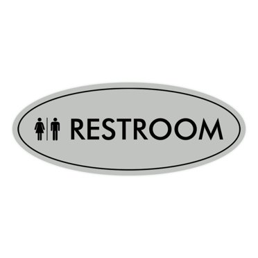 Signs ByLITA Oval Restroom Right Arrow Sign (Dark Brown) - Medium 2 ...