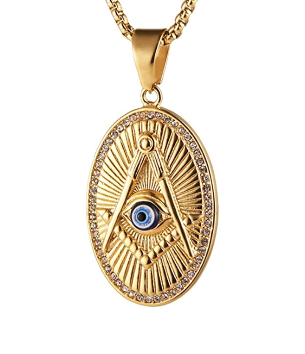 Oval Rhinestone AG Masonic Evil Eye Charm All seeing eyes Fraternity ...