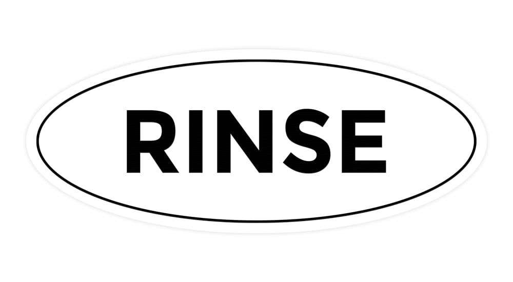 Oval Rinse Sign (White) - Small 2x5" - Walmart Business Supplies