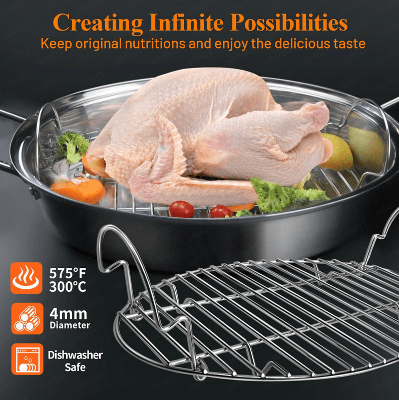 Oval Roasting Rack with Integrated Feet | Stainless Steel Kitchen Rack ...